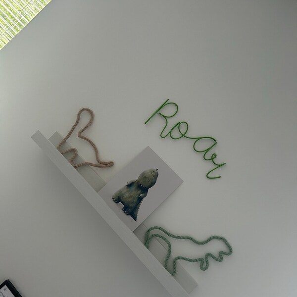 Roar Lettering - Dinosaur Feet - Footprints - Dino - Wire Words - Wall ...