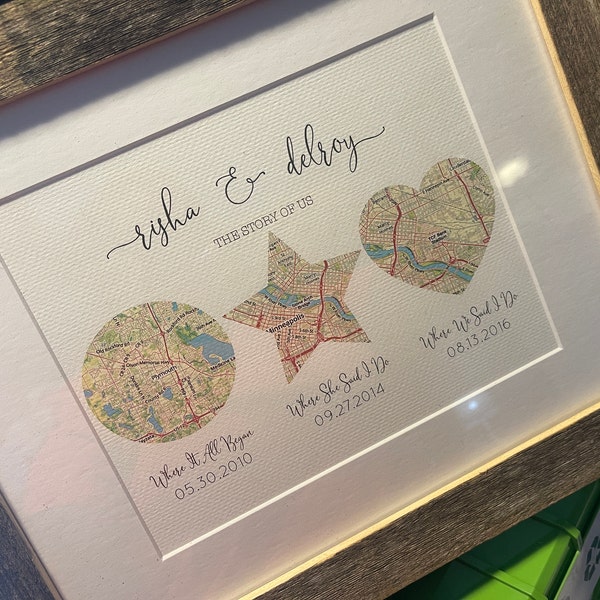 Map Wedding Gift- Groom Gift From Bride, Personalized Gift for Husband ...