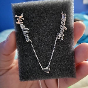 Two Name Necklace With Heart, Multiple Name Necklace, 2 Names Necklace ...
