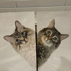 Pet Portrait Custom MULTI Pet Portrait Pet Painting Multi Dog Portrait ...