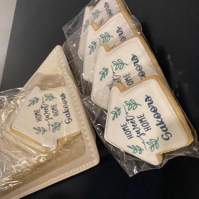 1 Dozen Home Sweet Home Realtor Decorated House Shaped Sugar Cookies ...