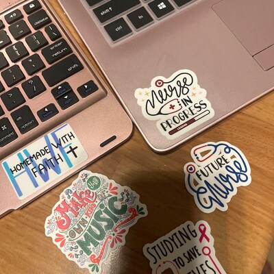 Nursing Student & Nurse Sticker Pack Holographic Transparent Glitter ...