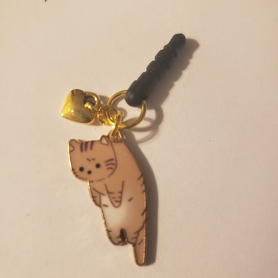 Cell Phone Charm Dust Plug Keychain Zipper Pull 3.5mm Audio Jack, Clip ...
