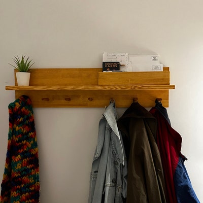Wooden Peg Coat Rack, Entryway Organization - Etsy