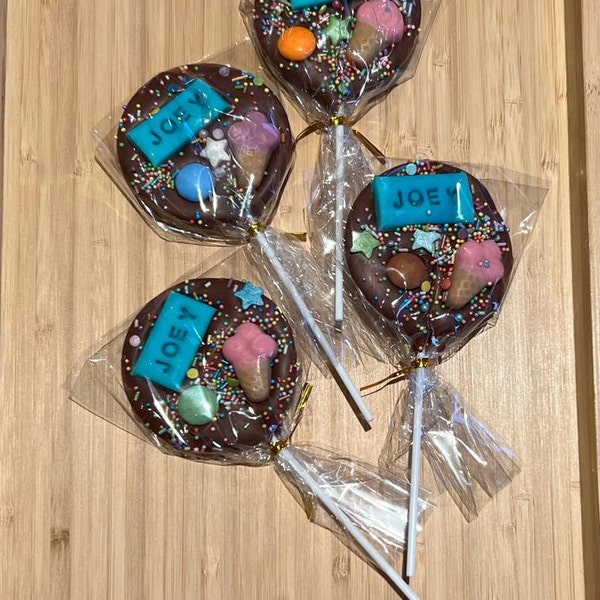Individual Personalised Milk Chocolate Lolly – Custom Treat for ...