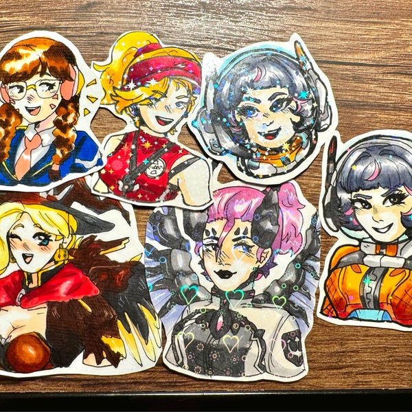 Overwatch Support Heart Button Pins | Ana, Baptiste, Brigitte, Illari ...