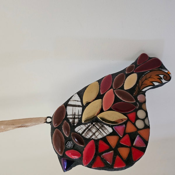 Mosaic Kit Hanging Festive Robin Christmas Bird Decoration Crafty Gift ...