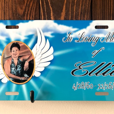 In Loving Memory Wings on Red-with Photo Cutout-license Plate - Etsy