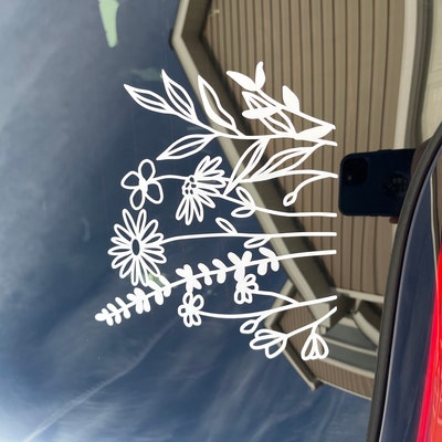 Wildflower Decal, Boho Car Decal, Gift for Plant Lovers, Plant Lover ...