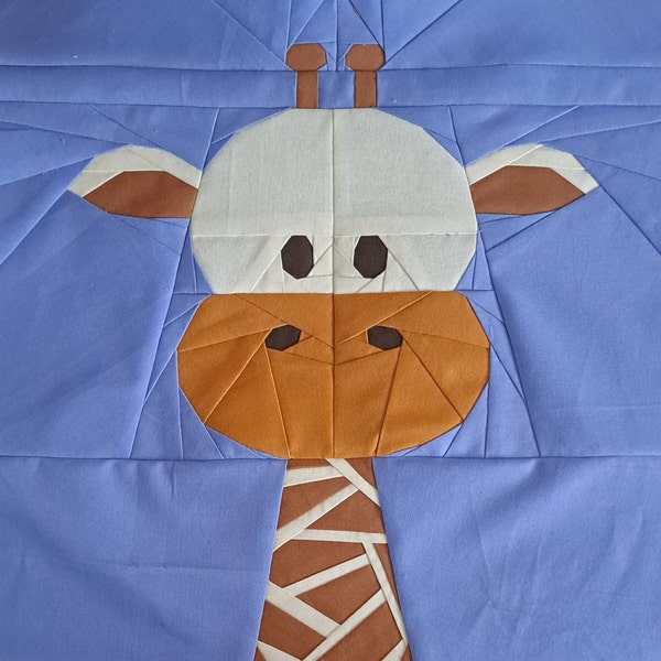 Cute Giraffe Quilt Block, FPP Pattern, 4 Sizes (PDF Pattern) - Etsy