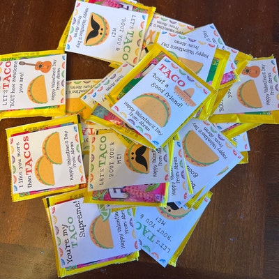 Taco Valentine Card Template, Taco Valentines Cards for Kids Classroom ...