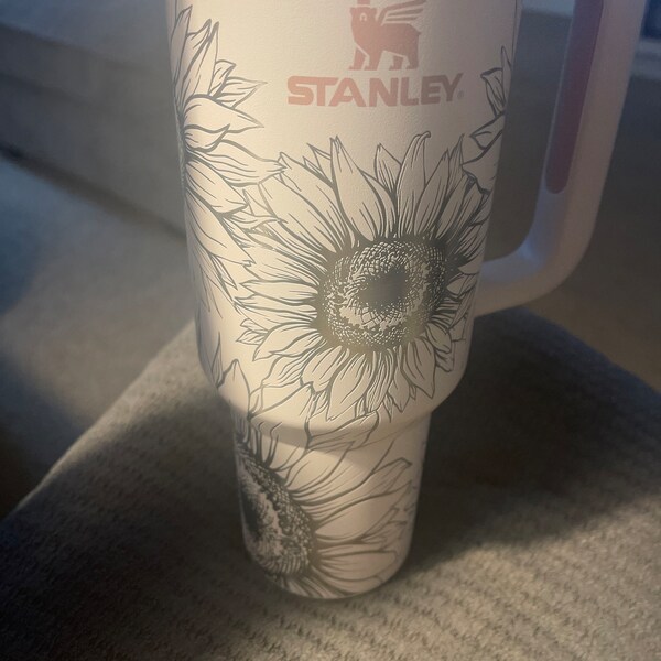Engraved Stanley Tumbler, Laser Engraved Stanley, Flower Tumbler ...