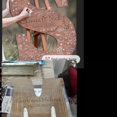 Wooden Name Sign Custom Letter a Guest Book Wedding Guest Book ...