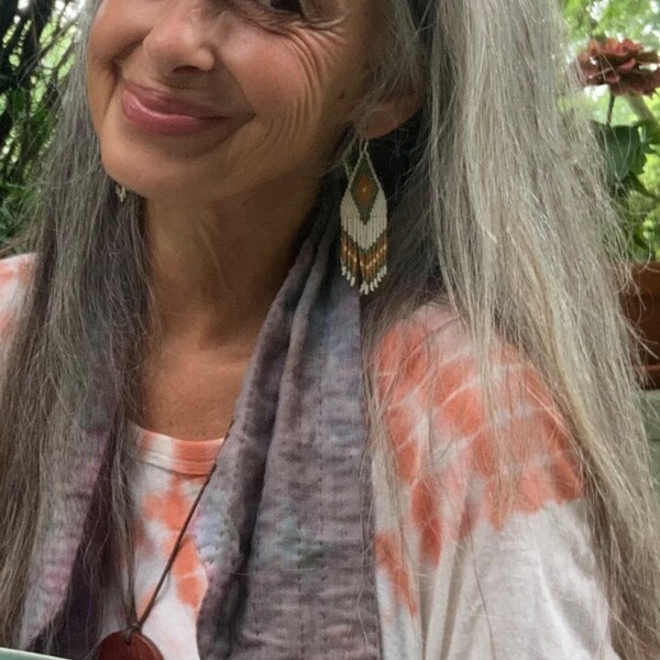 Yellowstone Inspired Eyota Earrings - Native American Beaded Fringe Earrings - Southwestern ...