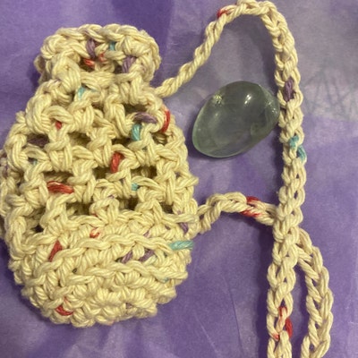 Drawstring Crystal Pouch Necklace, Healing Crystal Pouch Necklace ...