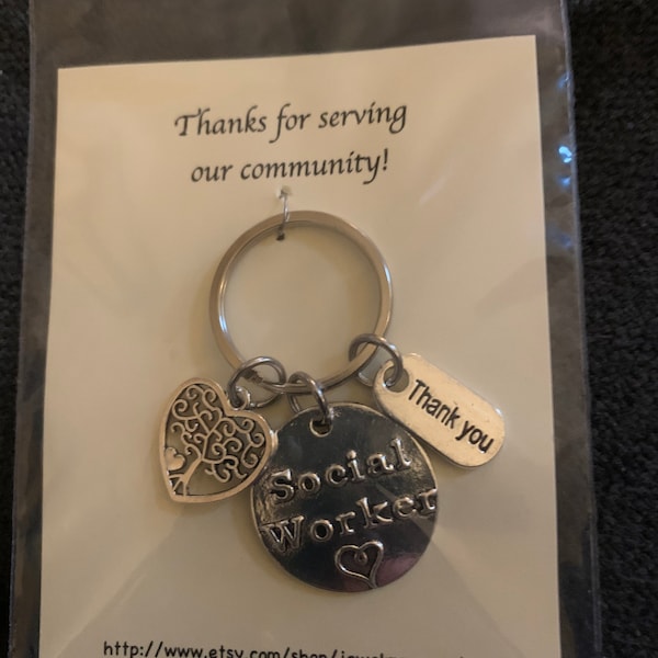 Social Worker Gift Keychain, Community Advocate Keychain, Tree Charm ...