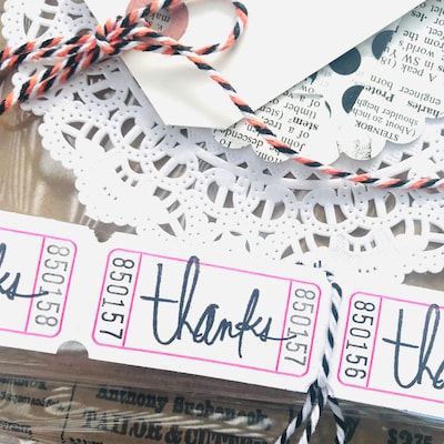 Thanks Ticket Thank You Ticket Thank You Tag Mini Tag Ticket Carnival ...