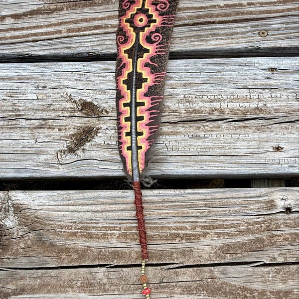 Yogi Feather .:. Painted Feather//turkey Feather//for Smudging//prayer ...