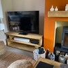 Reclaimed TV Stand Solid Wood Console Media Chunky Rustic Oak Wooden ...