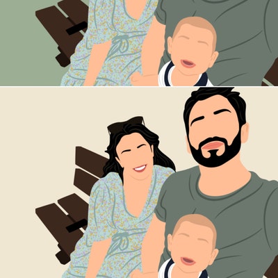 Custom Minimalist Faceless Portrait, Family Faceless Portrait, Faceless ...