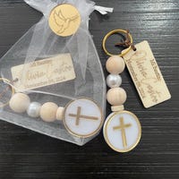 Personalized Funeral Keychain Favors, Cross Memorial Service Gifts ...
