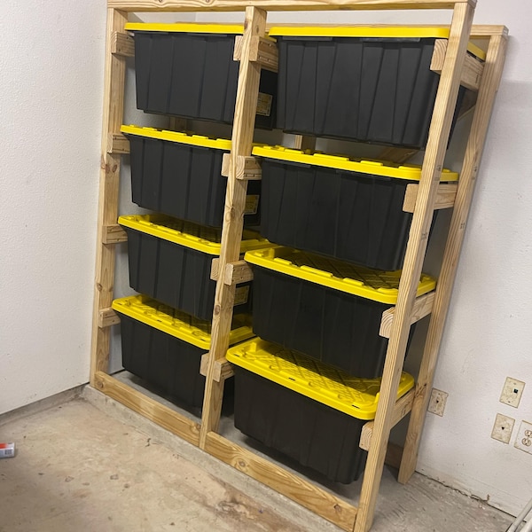 3x3 27 Gallon (102L) Tote Rack | DIY Plans | Garage Organization ...
