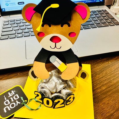 Graduation Teddy Bear Dome SVG for Cricut Dome Favor Graduation Favor ...