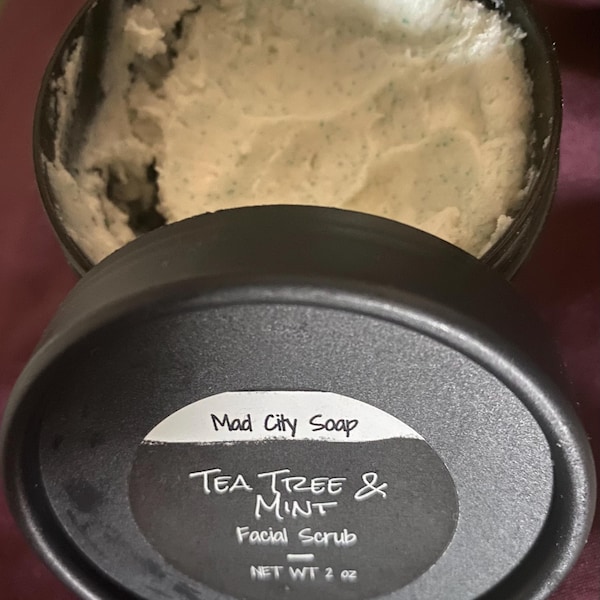 Tea Tree & Mint Foaming Facial Scrub 2 Oz. Great for Combination and ...