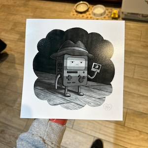 Happy BMO Art Print, Aesthetic Home Wall Decor, Cartoon Fanart, Digital ...