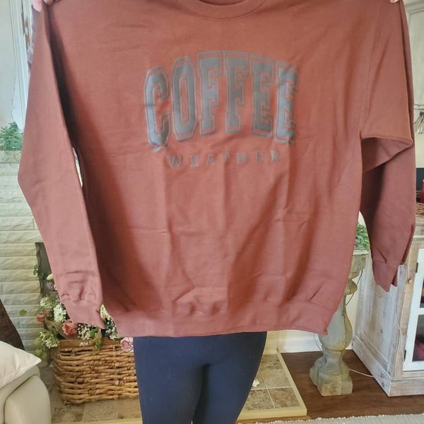 Coffee Weather Puff Print Sweatshirt, Coffee Sweatshirt, Gift for ...