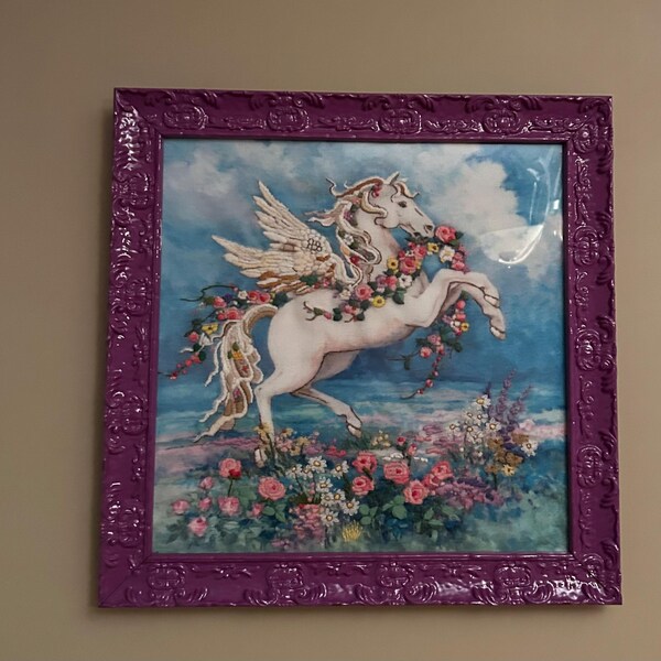 Victorian Glossy Picture Frames Lacquer Ornate Funky Aqua Green Yellow ...