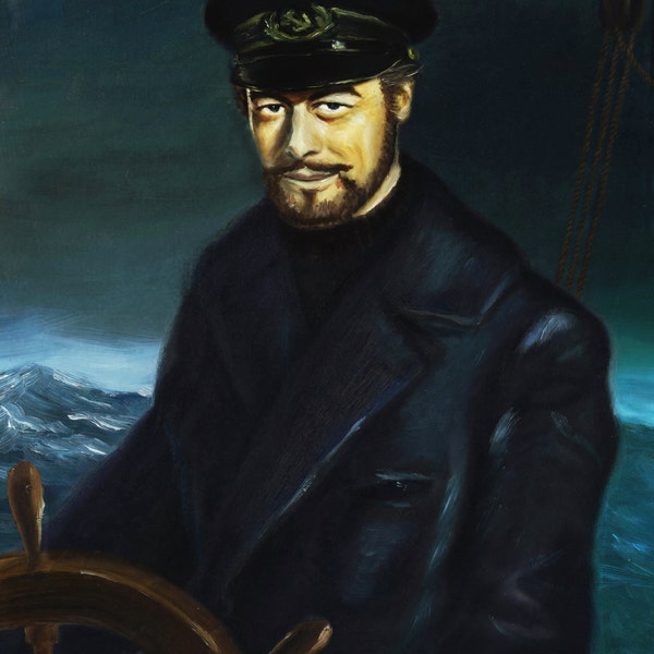 Portrait of Captain Gregg - Sea Captain Oil Painting Digital Download ...