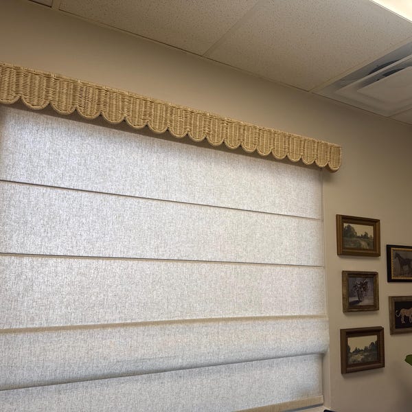 Rattan Scallop Window Pelmet, Window Wicker Cornice, Rattan Valance ...