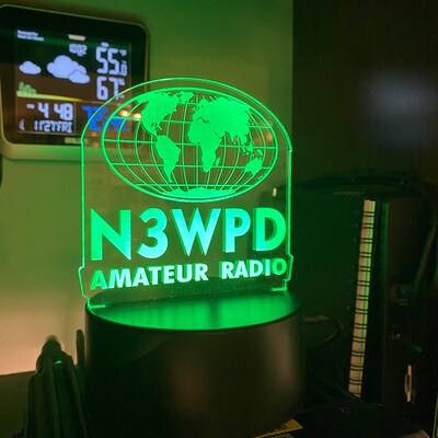 Ham Radio Lighted Globe Callsign Display LED Amateur Radio Operator NOW ...