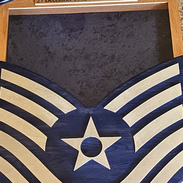 Heritage Air Force Retirement Shadow Box, Wall Hanging, Wood, Office ...