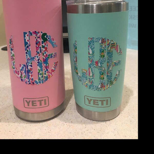 Scallop Monogram Decal ~ Yeti Decal ~ Lilly Car Decal ~ Lilly Decal ...