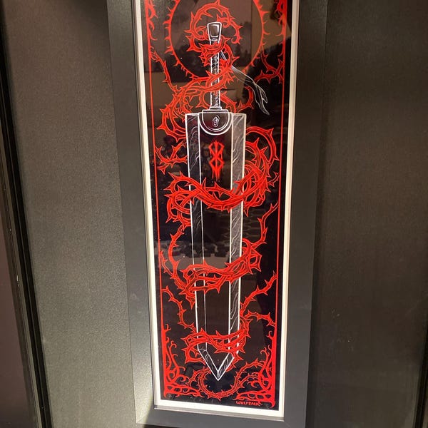 Dragonslayer Sword Vertical Art Print - Guts' Sword Anime Manga Wall ...