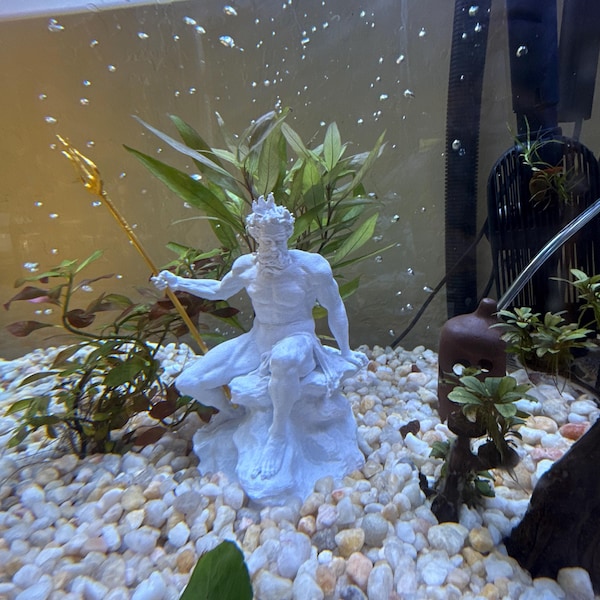 Neptune Aquarium Statue | Fish Tank Decor & Aquascape Ornament ...