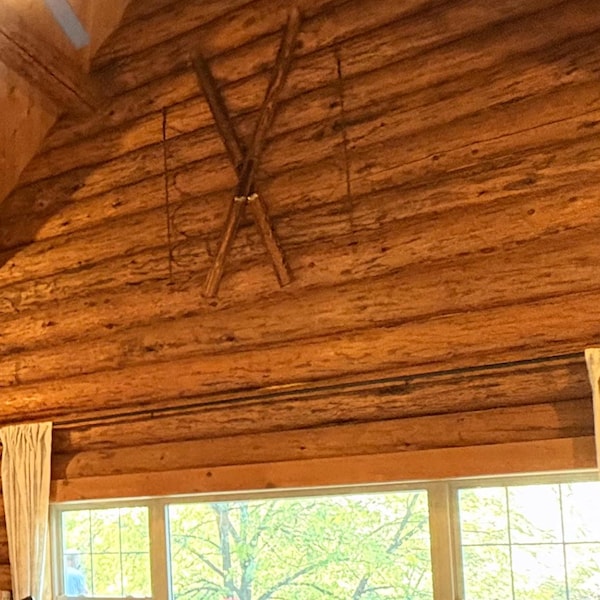 6ft Decorative Wooden Snow Skis W/poles - Etsy