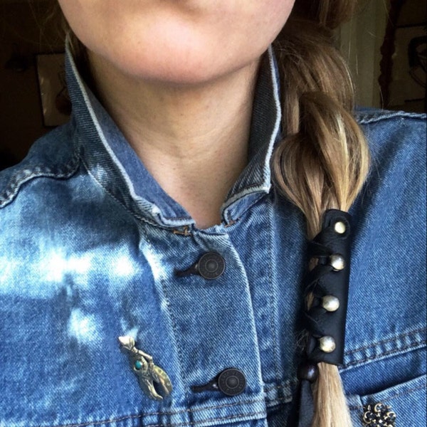 Leather Hair Wraps, Native American Style, Beaded Laces - Etsy