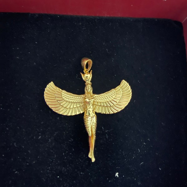 Gold Goddess Isis Jewelry, Handcrafted Egyptian Art Necklace, Ancient ...