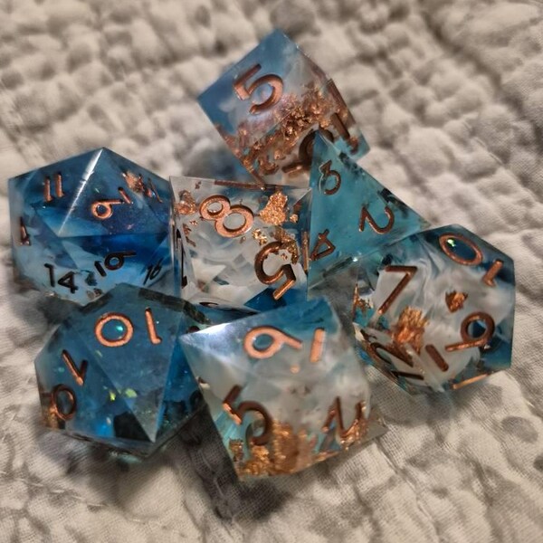 Metal Dice / Ice Storm / Dnd Dice Metal / Blue Luminance - Etsy