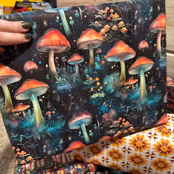 Fairycore Wrapping Paper Cute Mushroom Wrapping Paper Cottagecore Gift ...