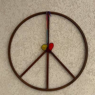 Outdoor Metal Peace Sign Garden Art Five and One Half Feet Tall - Etsy