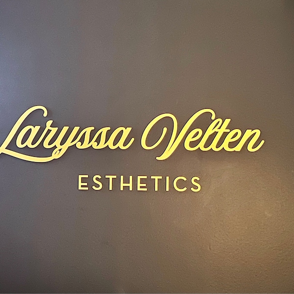 Beauty Salon Sign for Interior Wall With Custom Logo in Gold, Silver ...