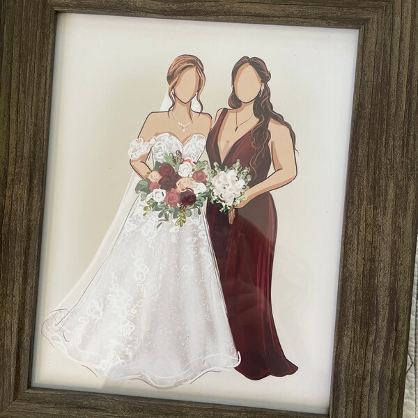 Mother of the Bride Illustration/ Mother of the Groom Illustration With ...