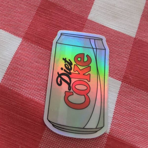 Diet Coke Holographic Sticker, Funny Laptop Decal, Vinyl Sticker for ...