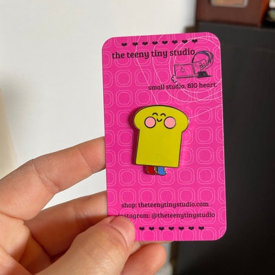 Toast Pin Enamel Pin Lapel Pin Kawaii Pin Cute Pin Gold Enamel Fun ...