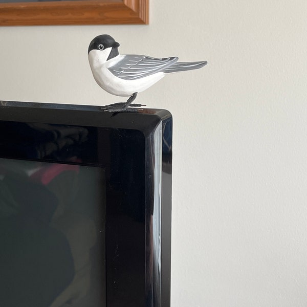 Mini Chickadee- Hand Carved Wooden Bird - 2.75"h - Etsy