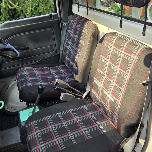 Plaid Car Upholstery Fabric - VW Golf GTI MK7- 3mm Foam - 59" - 150CM ...